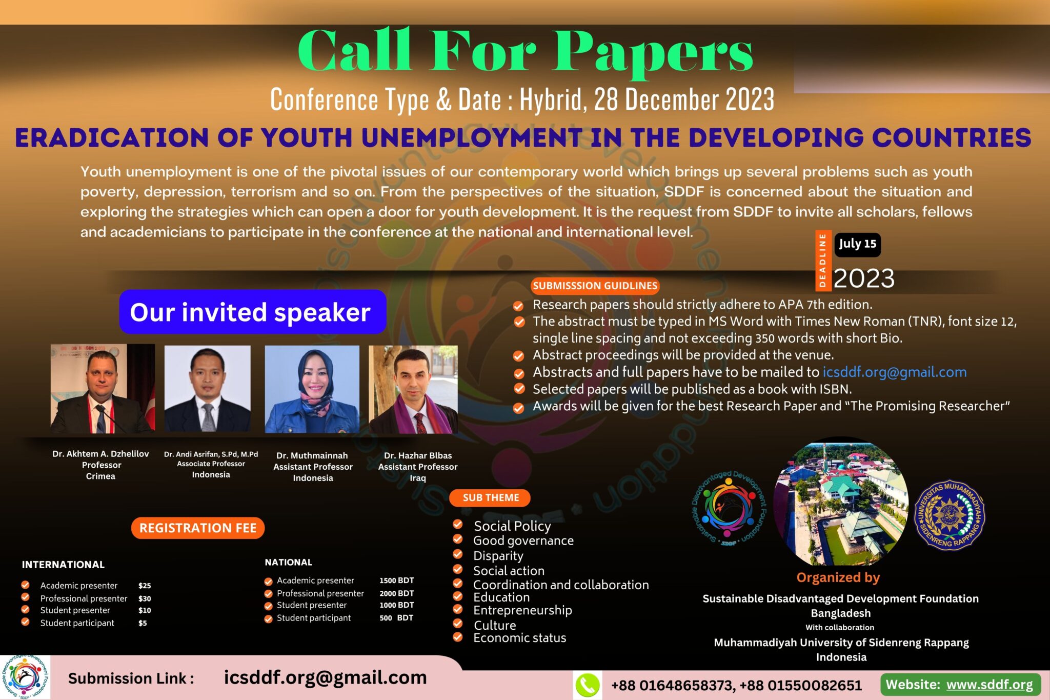 Conference Flyer - Sustainable Disadvantaged Development Foundation